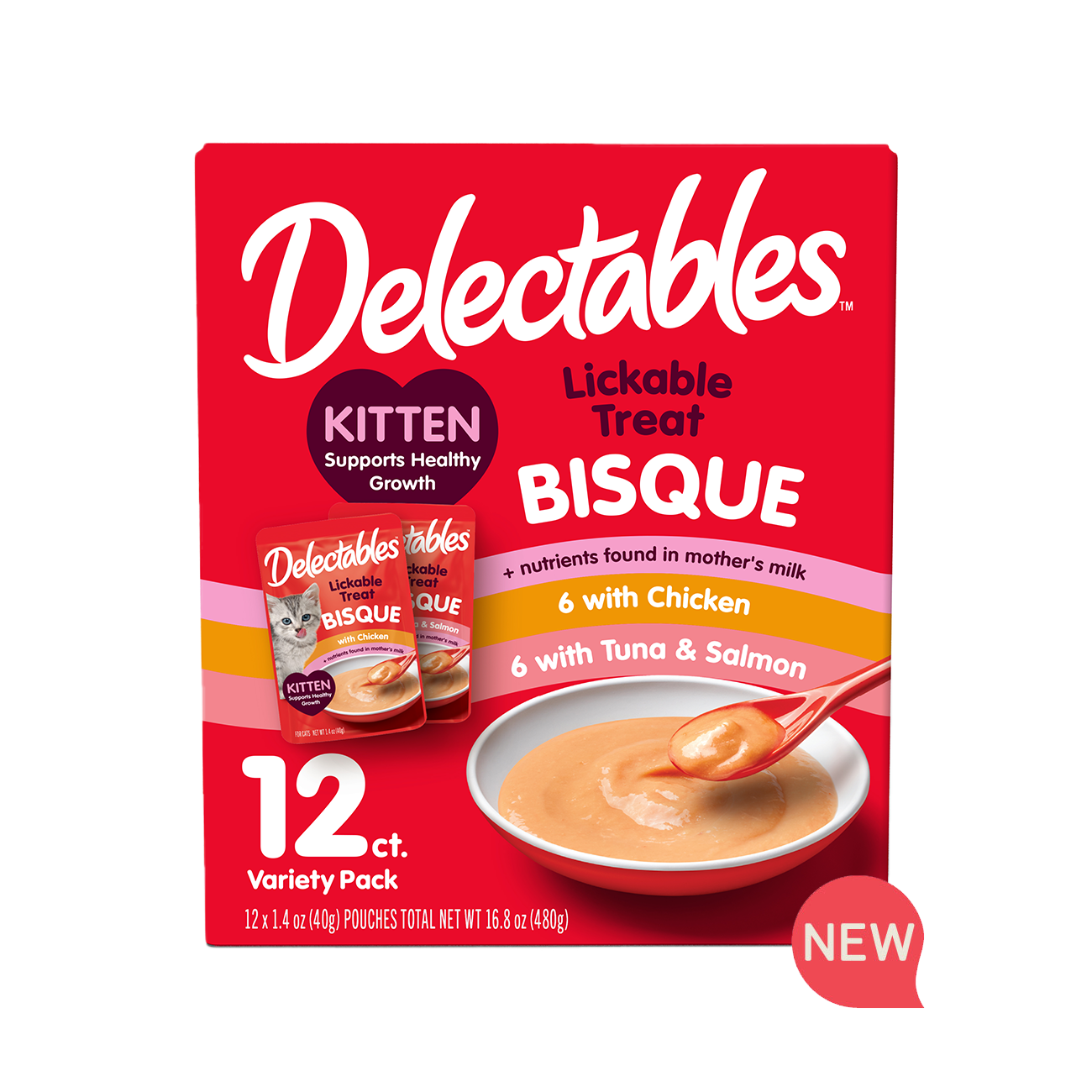 Delectables® Lickable™ treat - Bisque - Kitten - 12 Pack Variety ...