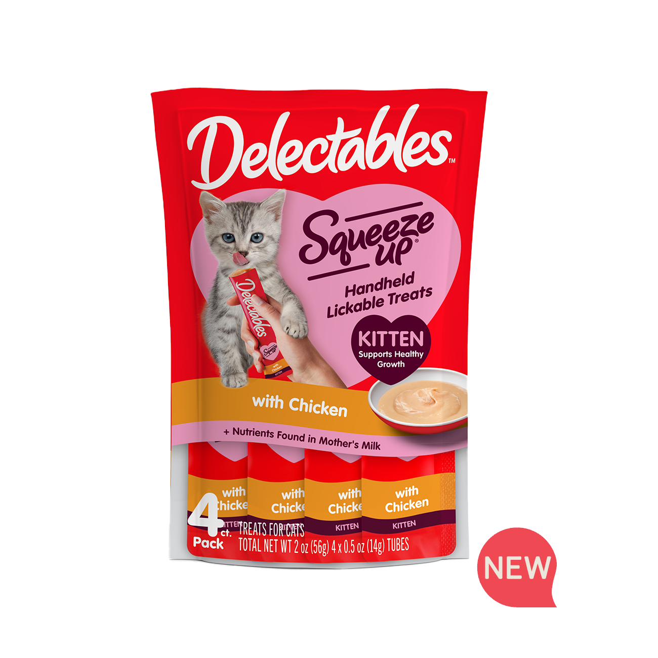 Delectables® Squeeze Up® with Chicken - Kitten - 4 Pack | Delectables