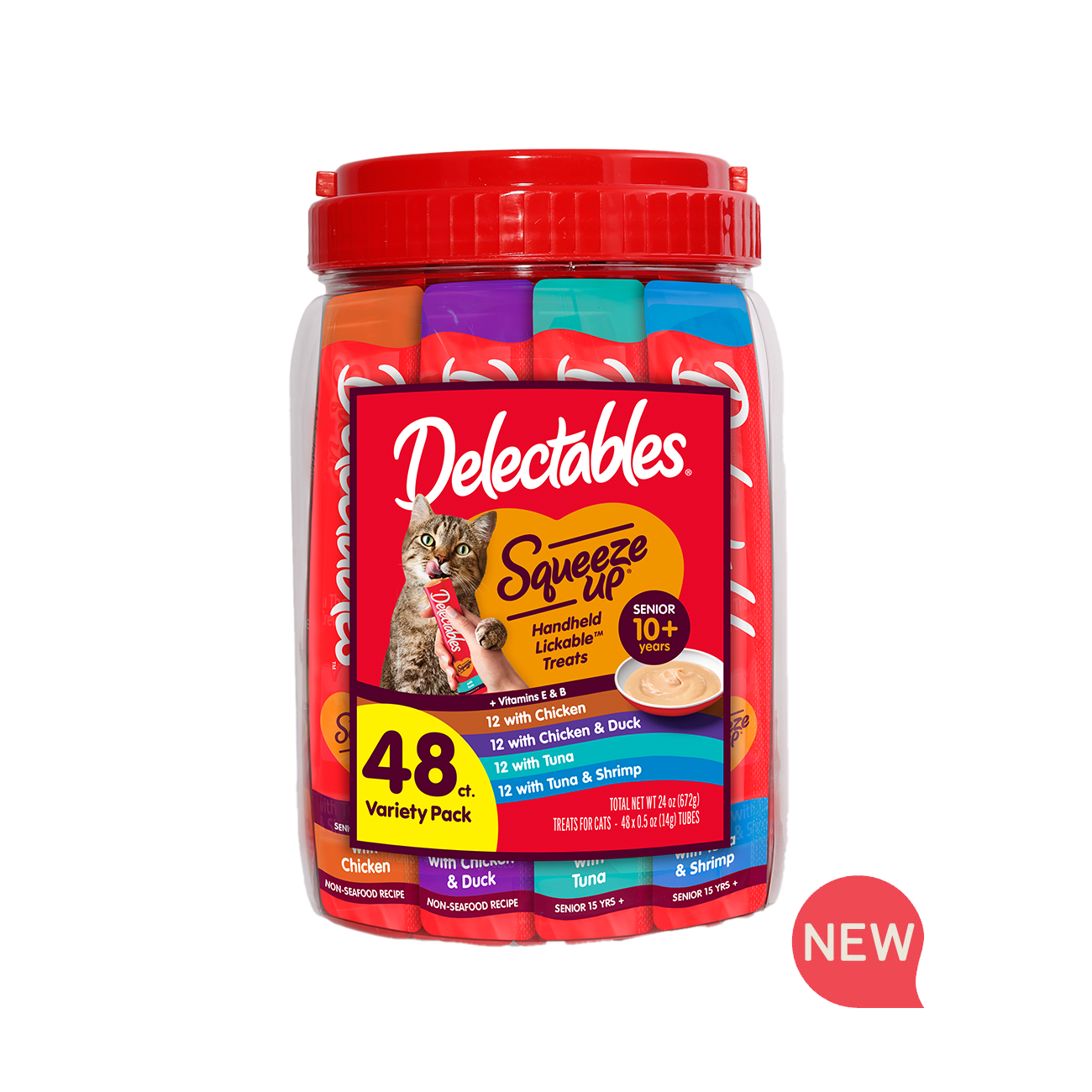 Delectables® Squeeze Up® - Senior 10+ Variety Pack - 48 Pack | Delectables